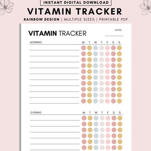 Daily Vitamin Tracker Printable, Daily Routine Planner Printable ...