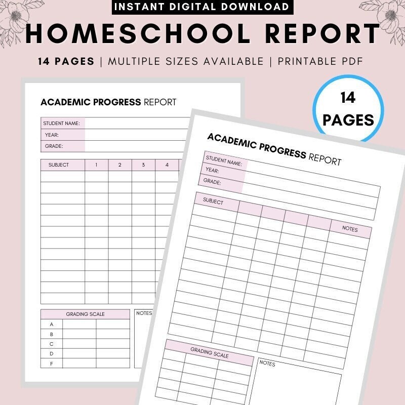 Homeschool Progress Report - Etsy
