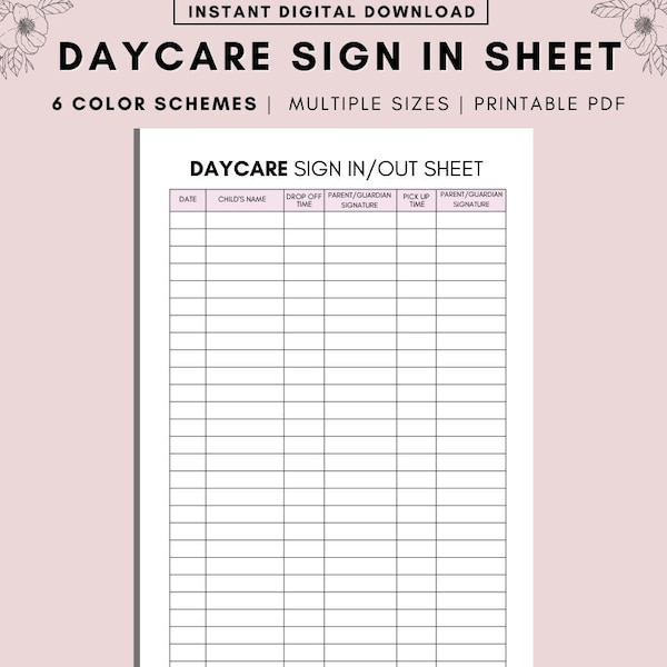 Daycare Forms - Etsy