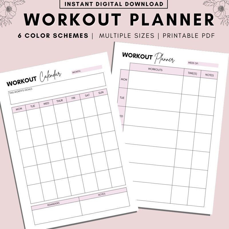 2025 Work Out Calendar - Etsy
