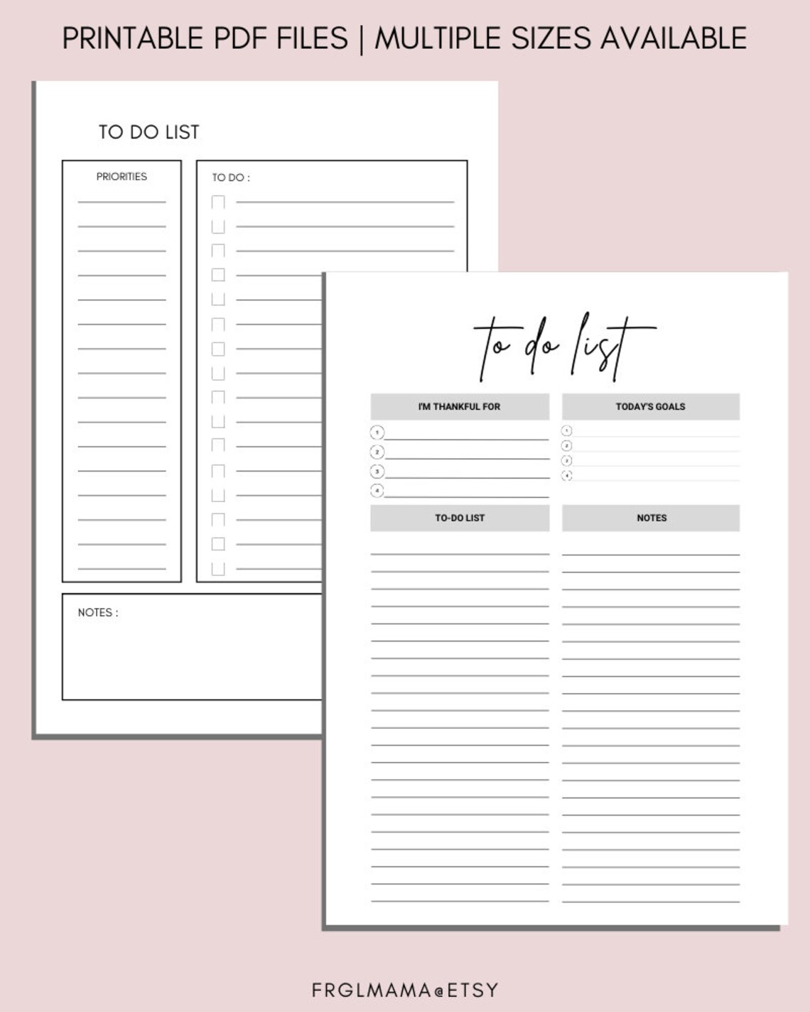 Minimalist to Do List Printable Bundle to Do List Pages | Etsy