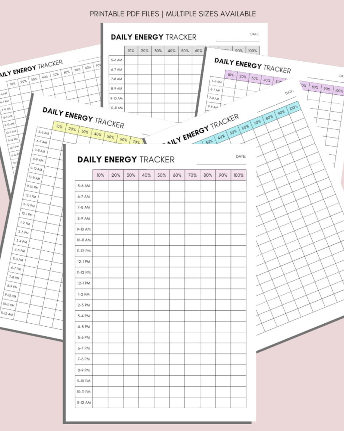 Daily Energy Level Tracker Printable: Mood & Health Template (PDF) - Etsy