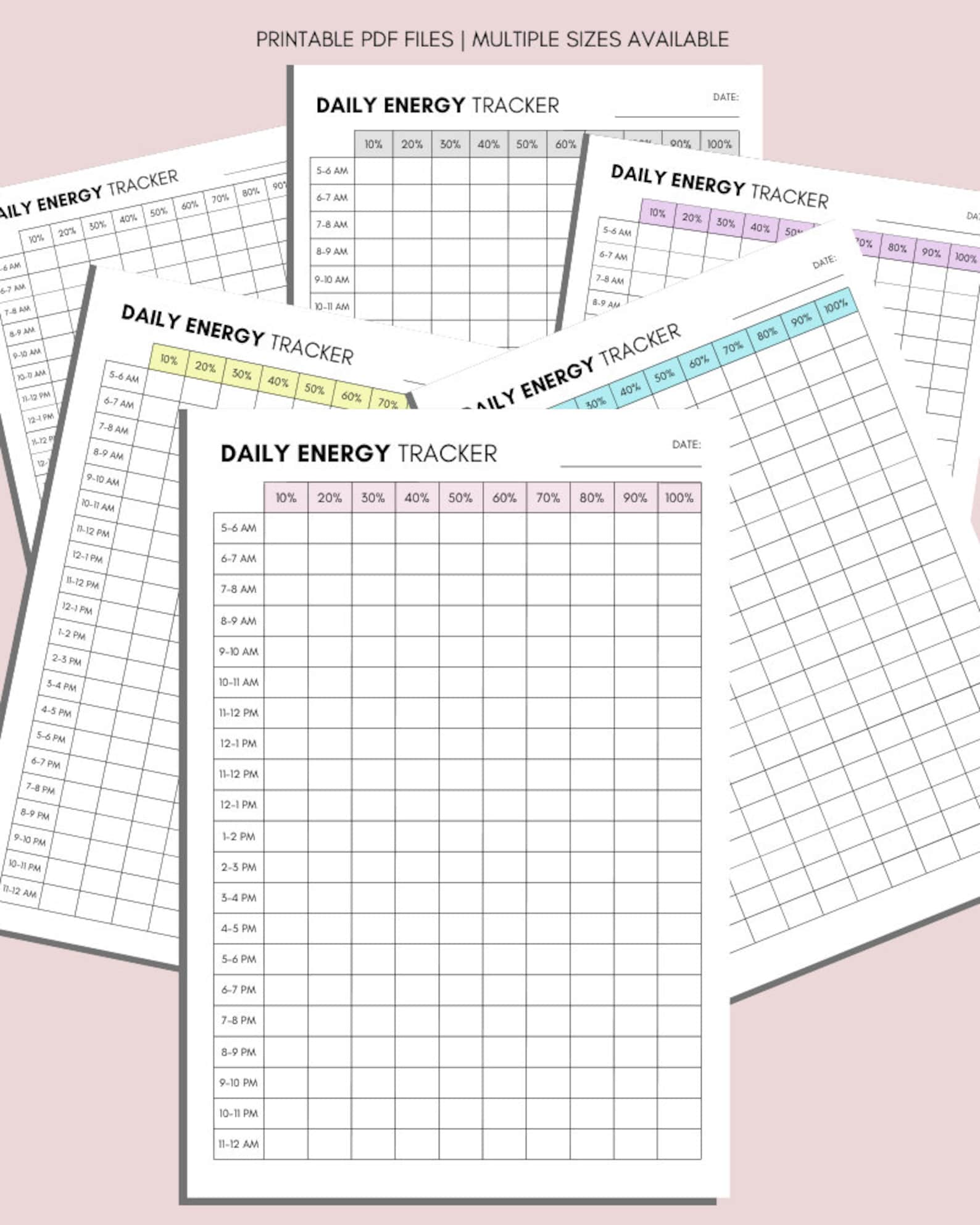 Daily Energy Level Tracker Printable: Mood & Health Template (PDF) - Etsy