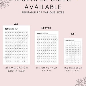 100 Day Countdown Printable Planner, Countdown Calendar, Fitness ...