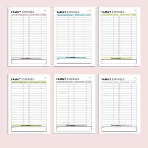 Family Expense Tracker Printable, Expense Tracker, Simple Expense ...