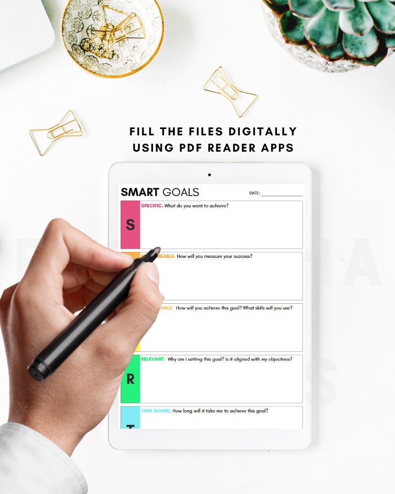 SMART Goals Worksheet: Goal Setting Planner (digital Download) - Etsy