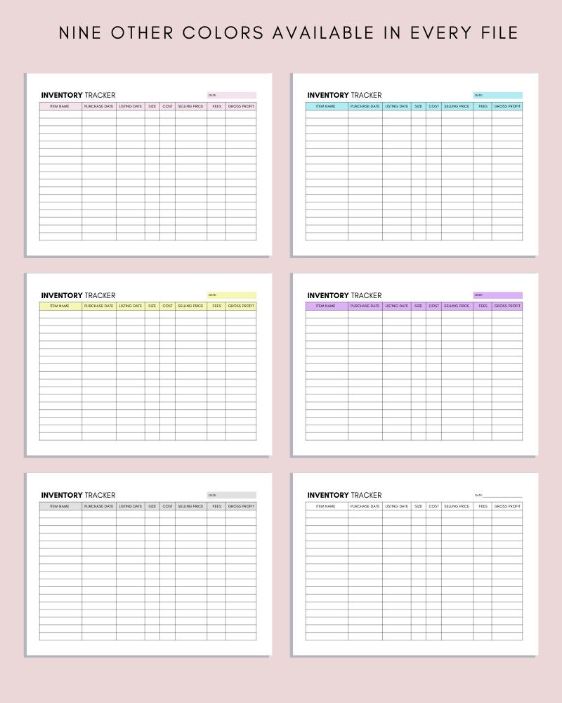 Reseller Inventory Tracker: Printable Business Organizer (A4 A5 Letter ...