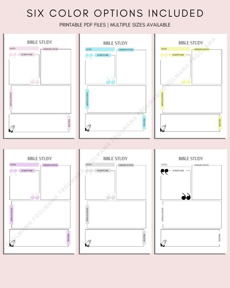 SOAP Bible Study Template: Scripture, Observation, Prayer (PDF) - Etsy