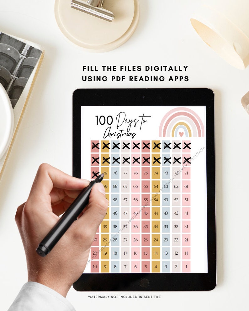 100 Day Countdown Printable: Rainbow Design Calendar (PDF) - Etsy