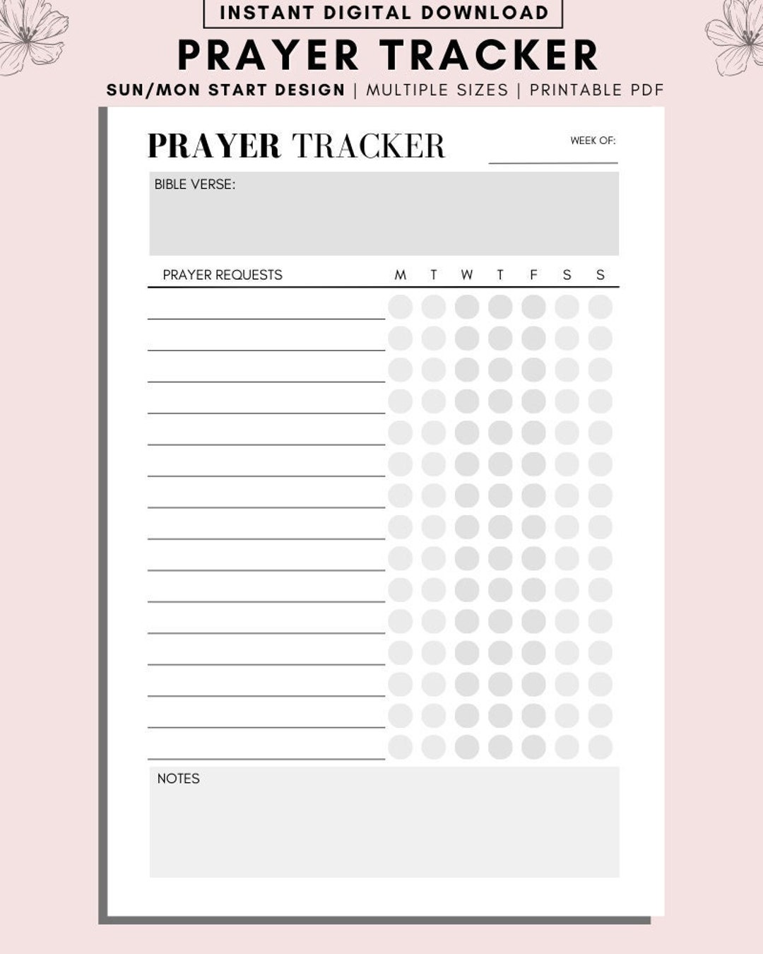 Prayer Request List & Tracker Printable, Minimal, Prayer Journal ...