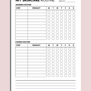 Skincare Routine Planner Printable, Beauty Planner, Beauty Journal ...