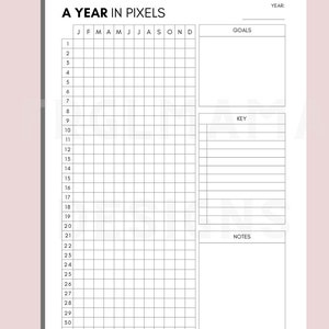 A Year in Pixels Printable Yearly Mood Tracker Year in Pixels, Steps ...