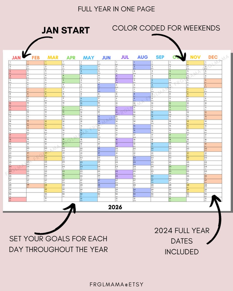 2026 Year Planner: Minimalist Calendar Printable (A3, A4, A5) (digital ...