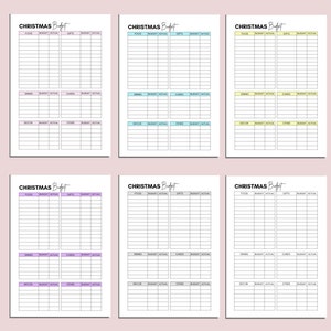CHRISTMAS Budget Overview Template Printable, Paycheck Budget Printable ...
