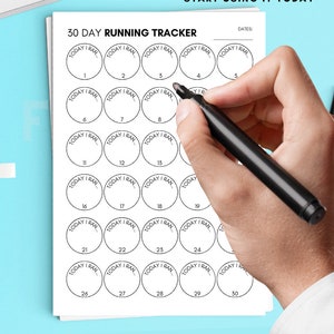 30 Day Running Challenge, Monthly Running Log Printable Template, 30 ...