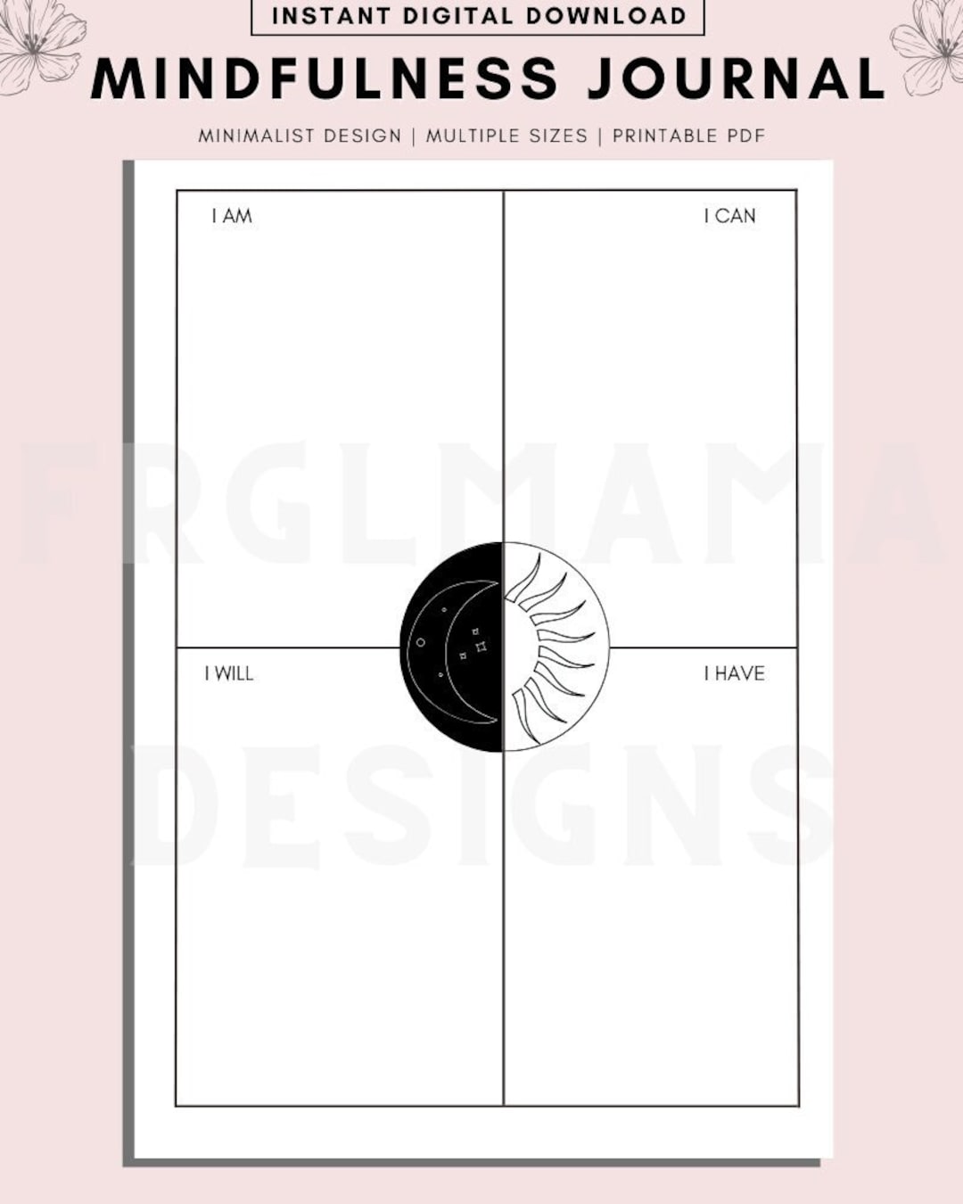 Mindfulness Journal Printable: Gratitude Log, Stoicism (digital ...