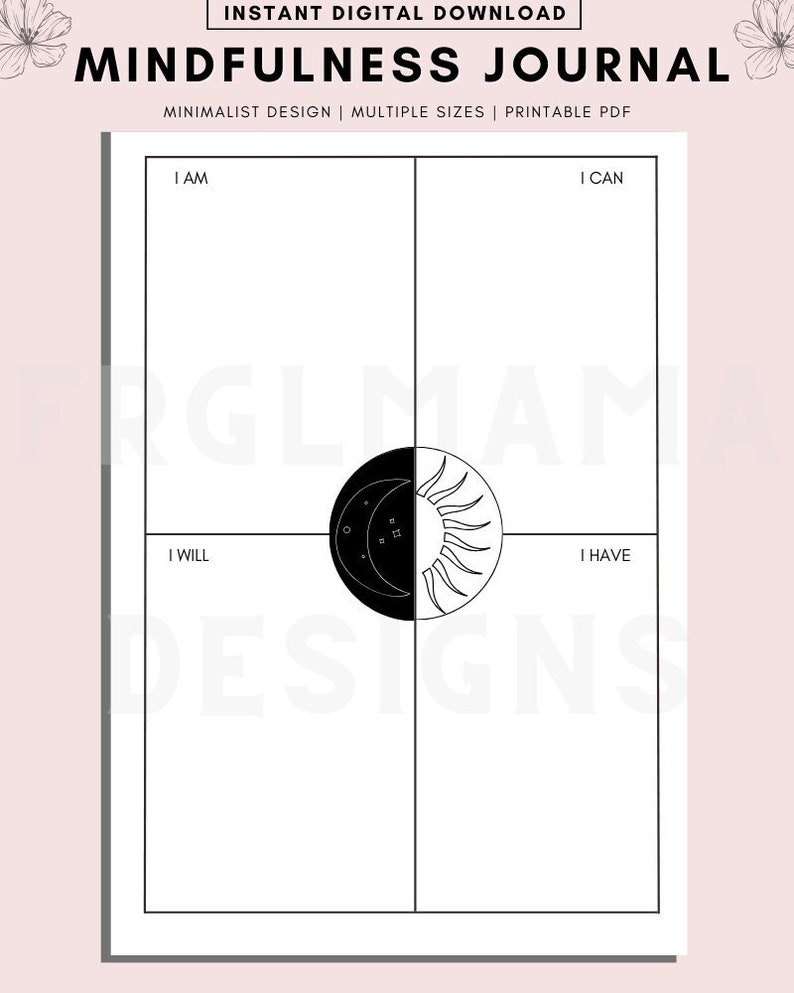 Mindfulness Journal Printable: Gratitude Log, Stoicism (digital ...