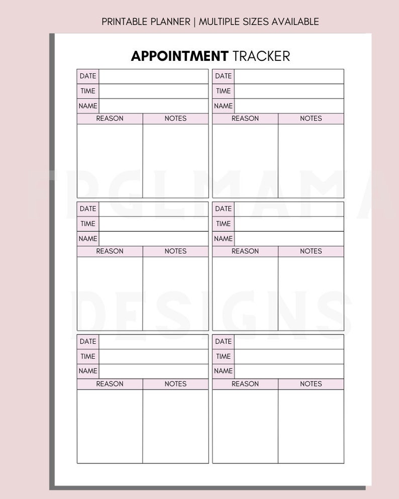 Appointment Tracker Printable: Weekly Schedule, A4/a5/letter (digital ...