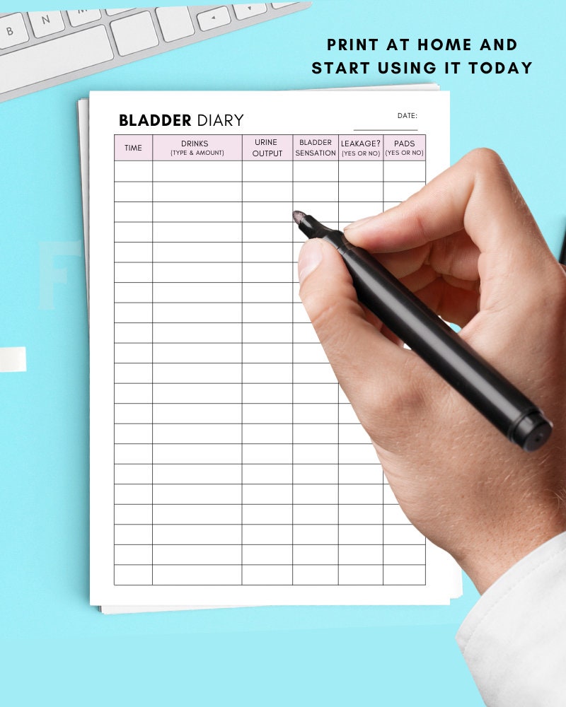 Bladder Diary Tracker Printable: Urination & Symptoms Log (PDF) - Etsy