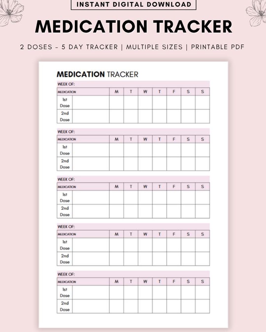 Printable Medication Tracker, Monthly Medication Tracker Printable ...