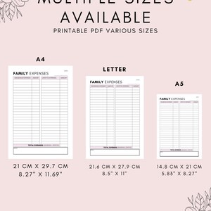 Family Expense Tracker Printable, Expense Tracker, Simple Expense ...