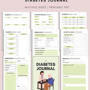 Printable Diabetes Food Journal: Daily Tracker & Meal Planner (digital ...