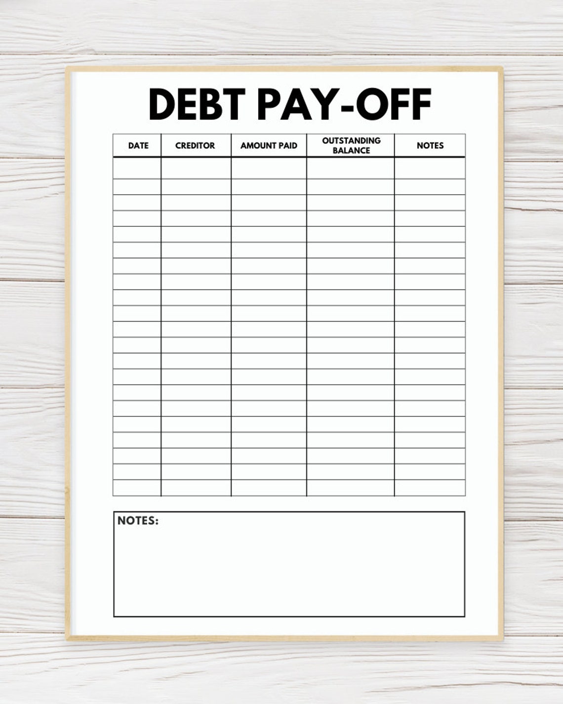 Debt Repayment Tracker Printable: Finance Planner (digital Download) - Etsy