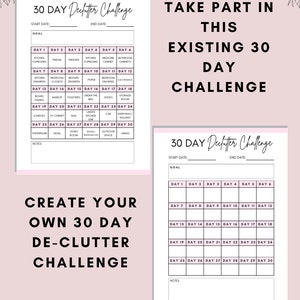 30 Day Declutter Challenge - Declutter Tracker Printable - Home ...