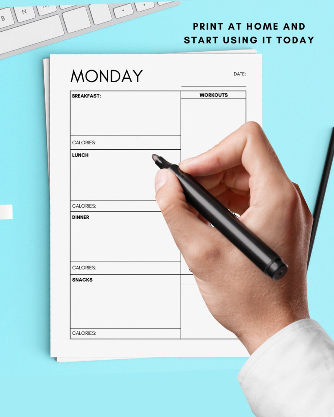WEEKLY Daily Food Diary Printable A4 A5 Printable Daily Food - Etsy UK
