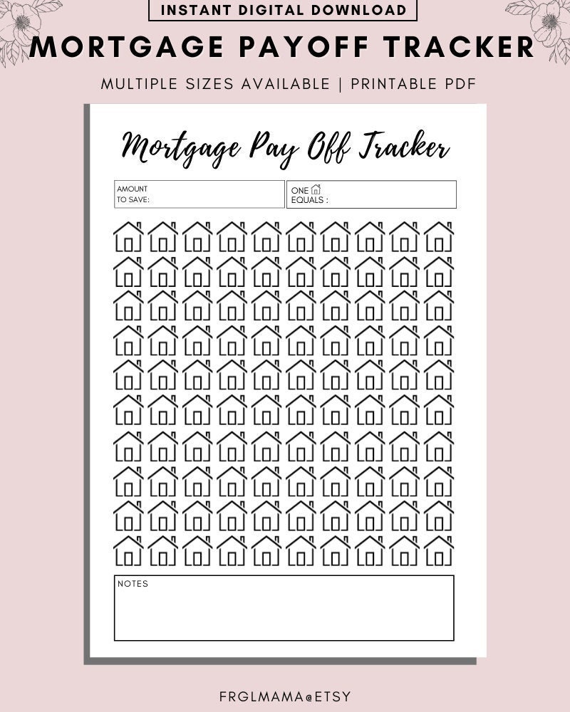 Mortgage Payoff Tracker House Payoff Tracker Savings - Etsy