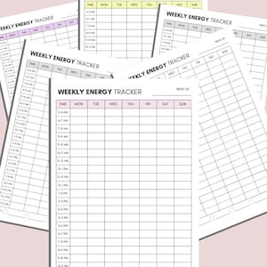 Energy Tracker, Weekly Energy Level Tracker Printable, Track Energy ...