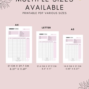 Order Form, Order Tracker Printable, Small Business Planner Template ...