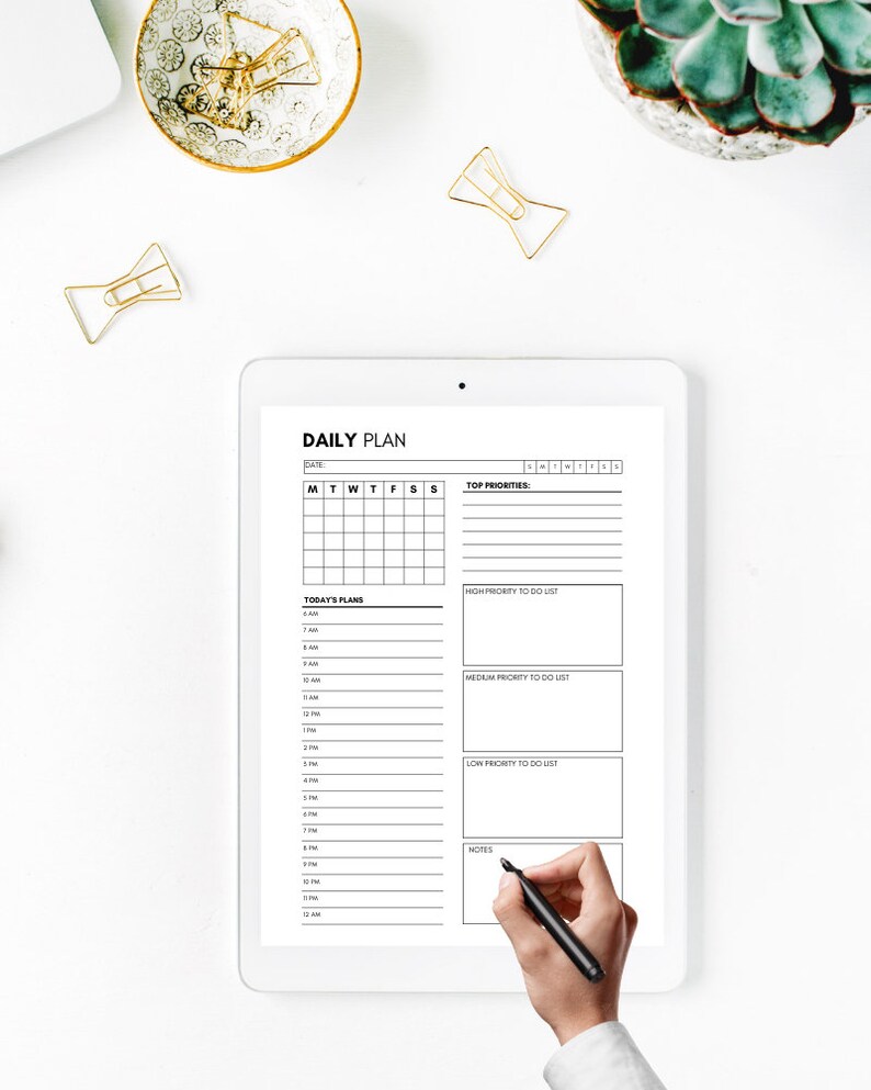 Daily Planner Tracker Weekly Planner Monthly Planner - Etsy