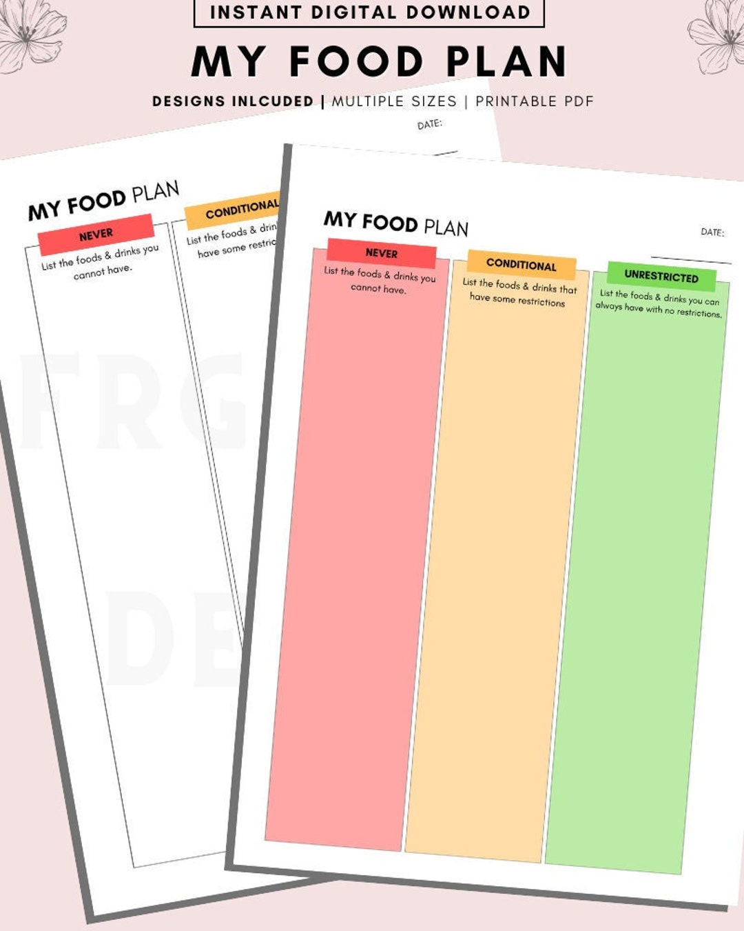 Food Intolerance List, Daily Food Diary Printable, Diet Food Guide ...