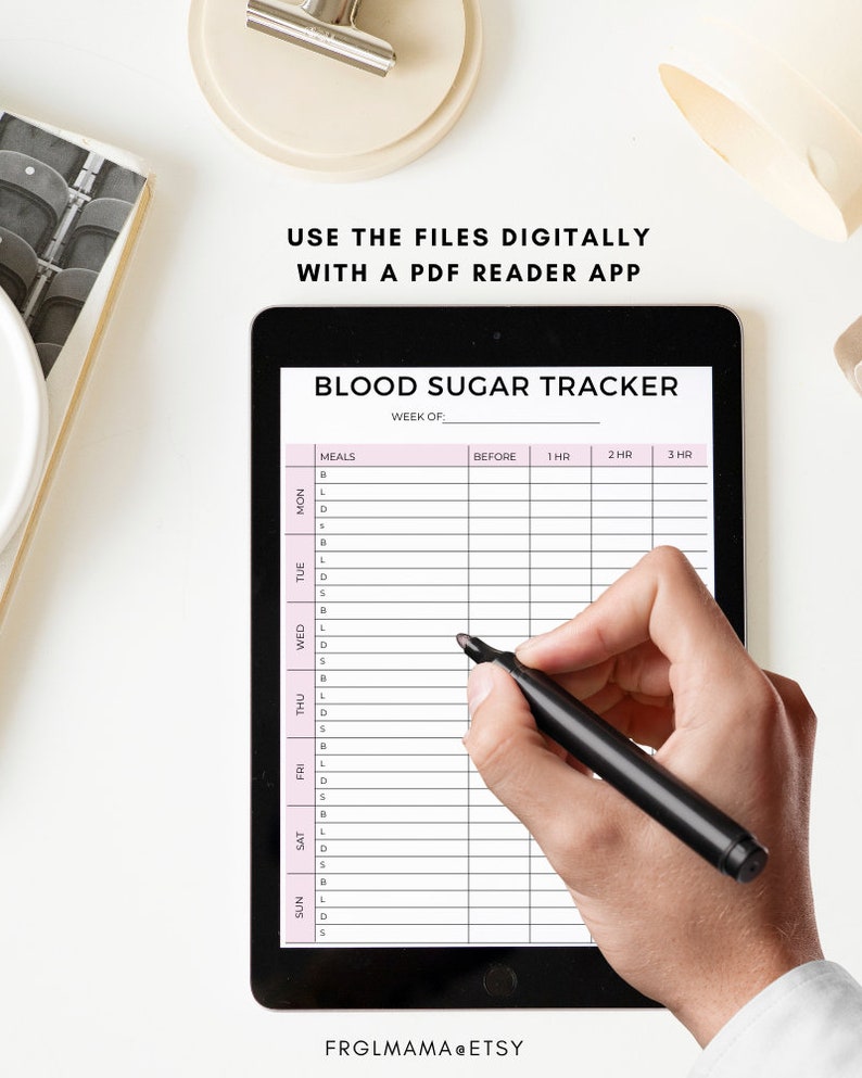Blood Sugar Log Printable. Blood Sugar Tracker Printable. Blood Glucose ...