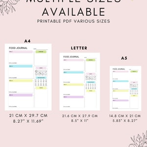 Daily Food Journal, Printable Daily Food Journal, Daily Food Planner ...