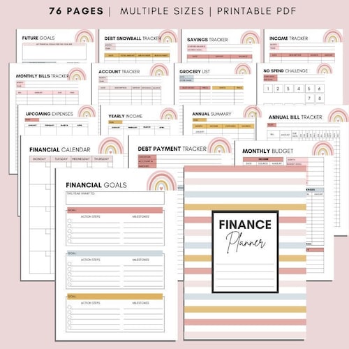 Budget Planner Printable Finance Tracker Finance Planner - Etsy