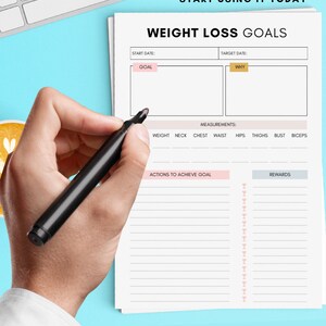 Weight Loss Journal, Weightloss Tracker, Fitness Planner Printable ...