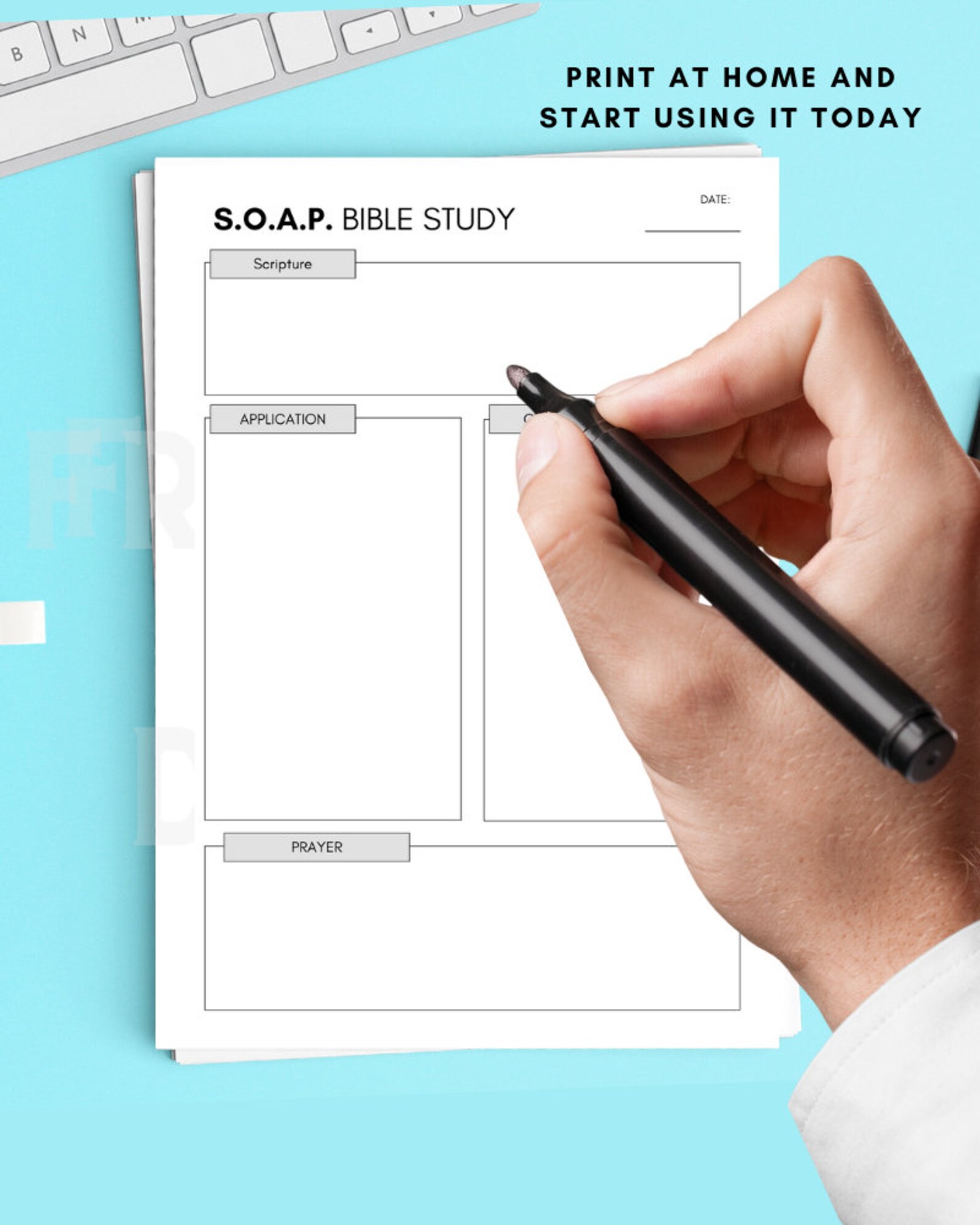 SOAP Bible Study Printable Template: Scripture, Observation ...