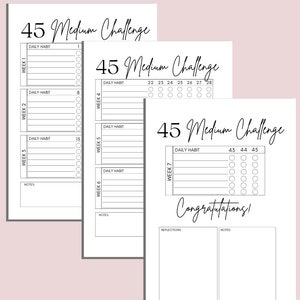 BLANK 45 MEDIUM Challenge Tracker Bundle, Modified Challenge Tracker ...
