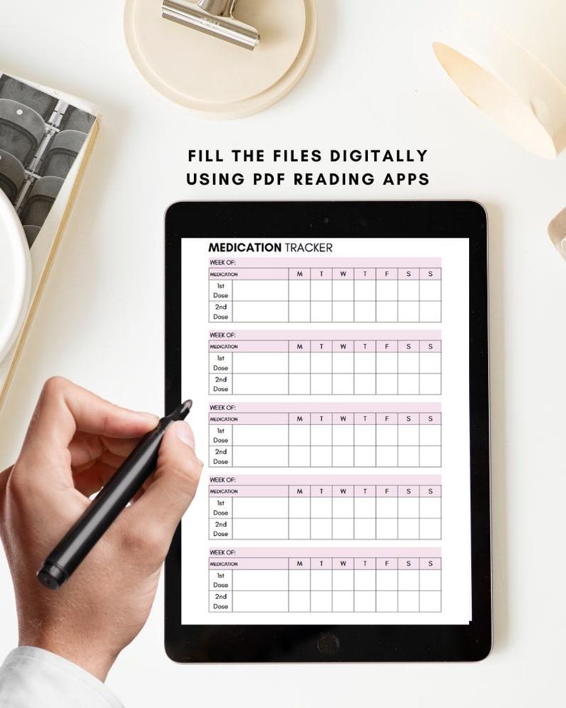 Printable Medication Tracker, Weekly & Monthly Pill Log (PDF) - Etsy