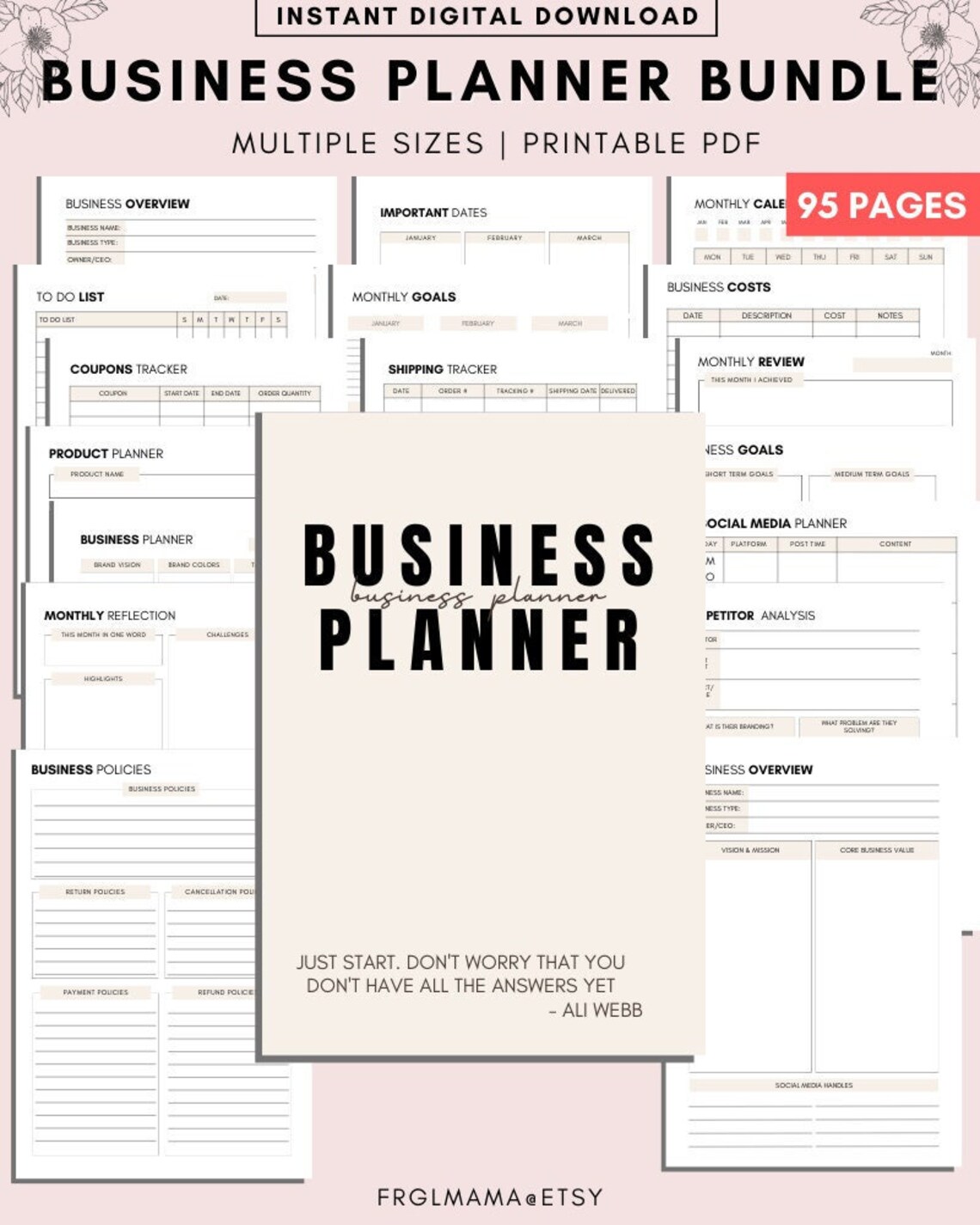 Business Planner Printable: Small Business Organizer, Tracker (A4 A5 ...
