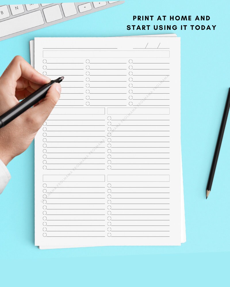 Blank Checklist Printable: Minimalist Daily & Weekly Planner (PDF) - Etsy