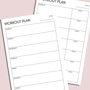 Weekly Workout Planner Printable, 7 Days Fitness Planner, Fitness ...