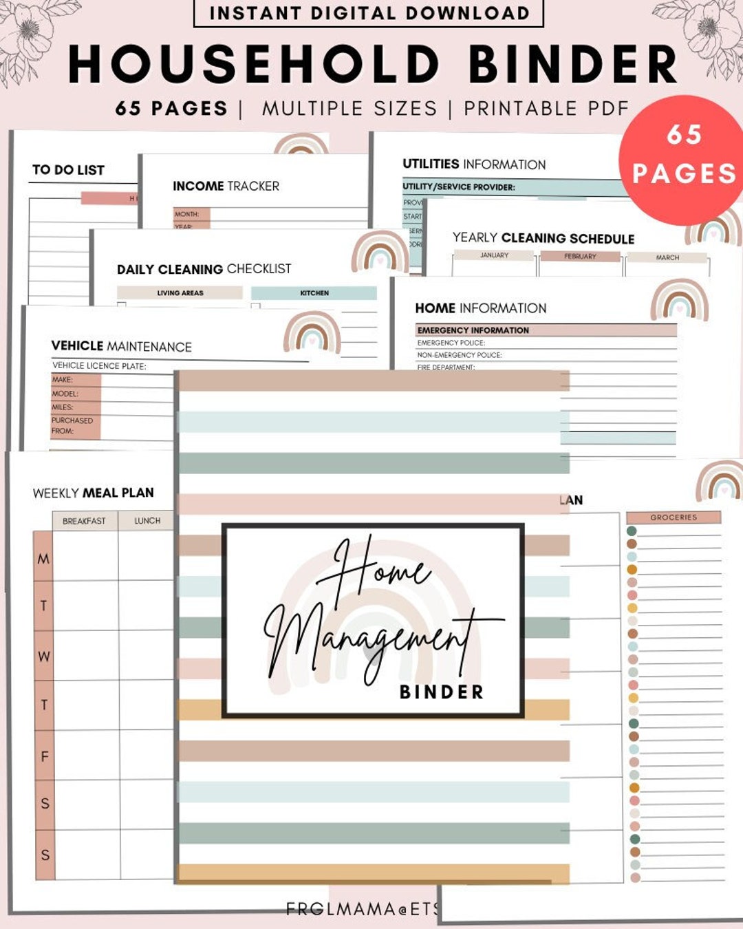 Household Planner, Printable Household Management Binder, Life ...