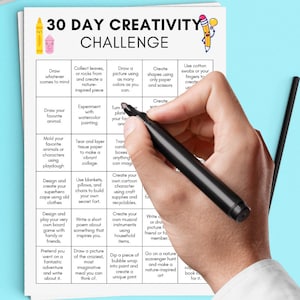 30 Day Kids Creativity Challenge, Creative Drawing Prompts for Kids ...