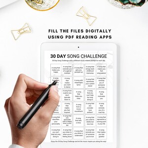 30 Day Song Challenge Printable, 30 Day Good Mood Challenge Printable ...