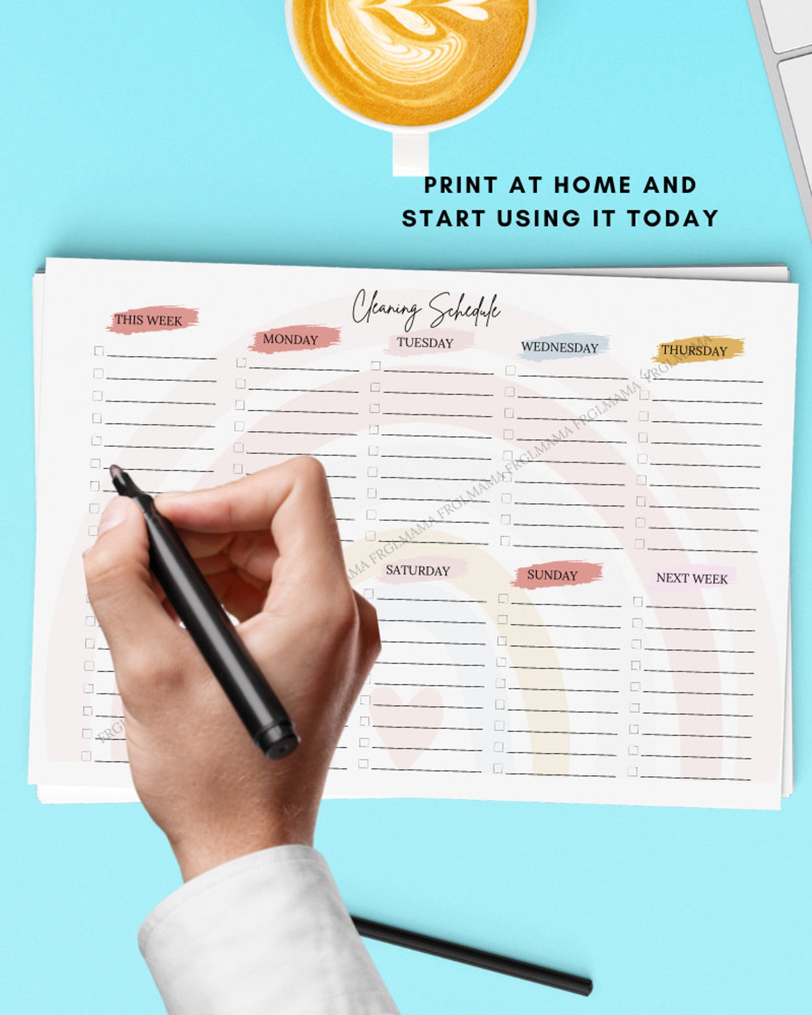 Weekly Cleaning Checklist: Printable Household Planner (PDF) - Etsy