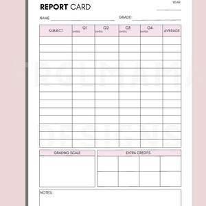 Homeschool Report Card, Homeschool Progress Report, Homeschool Academic ...