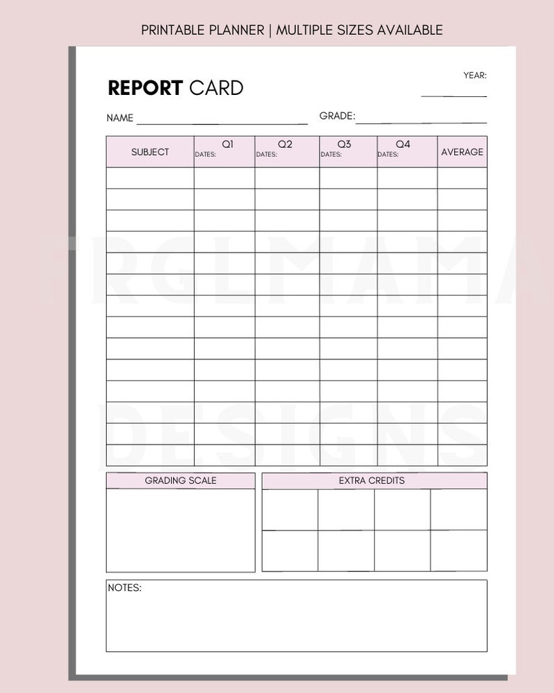 Homeschool Report Card Template: Academic Progress Report (PDF Print ...
